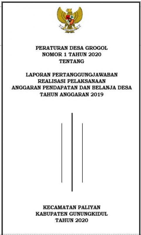 Perdes Grogol No. 1 Tahun 2020 tentang Laporan Pertanggungjawaba
